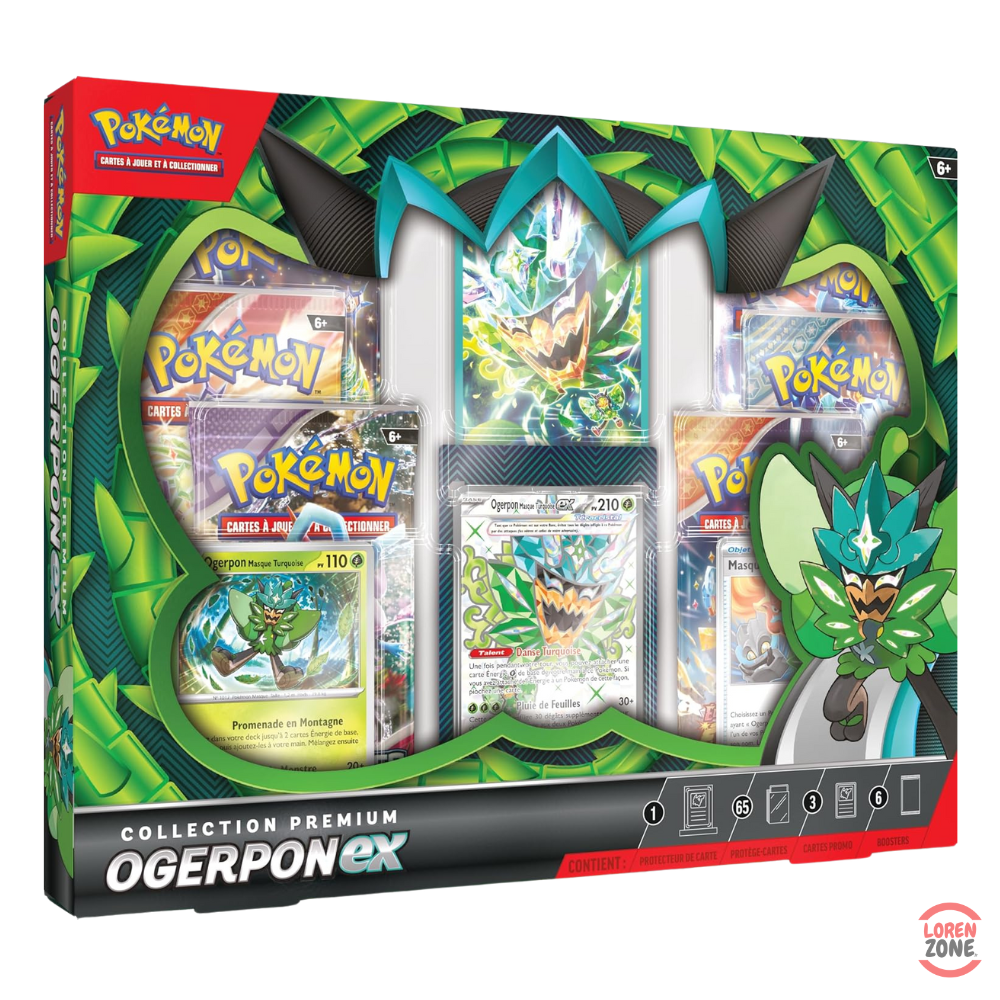 Coffret Pokémon Collection Premium Ogerpon EX – Boosters & Cartes ...